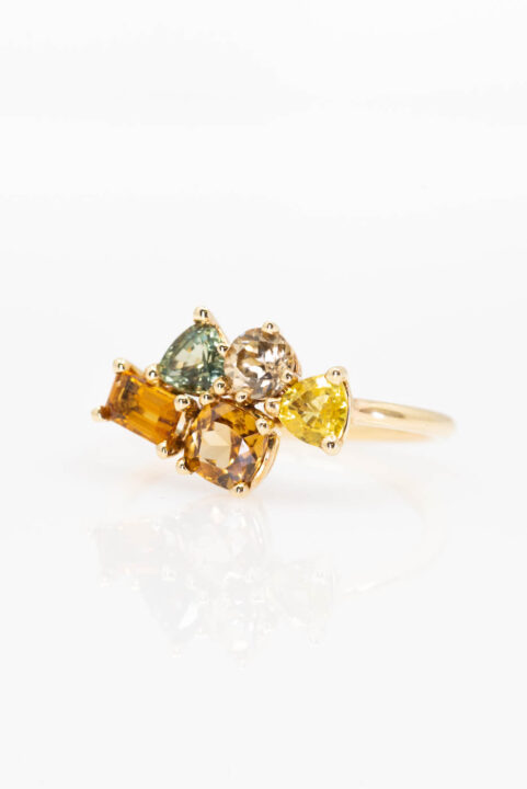 "Autumnal" Gemstone Cluster Ring - The Jewelbox