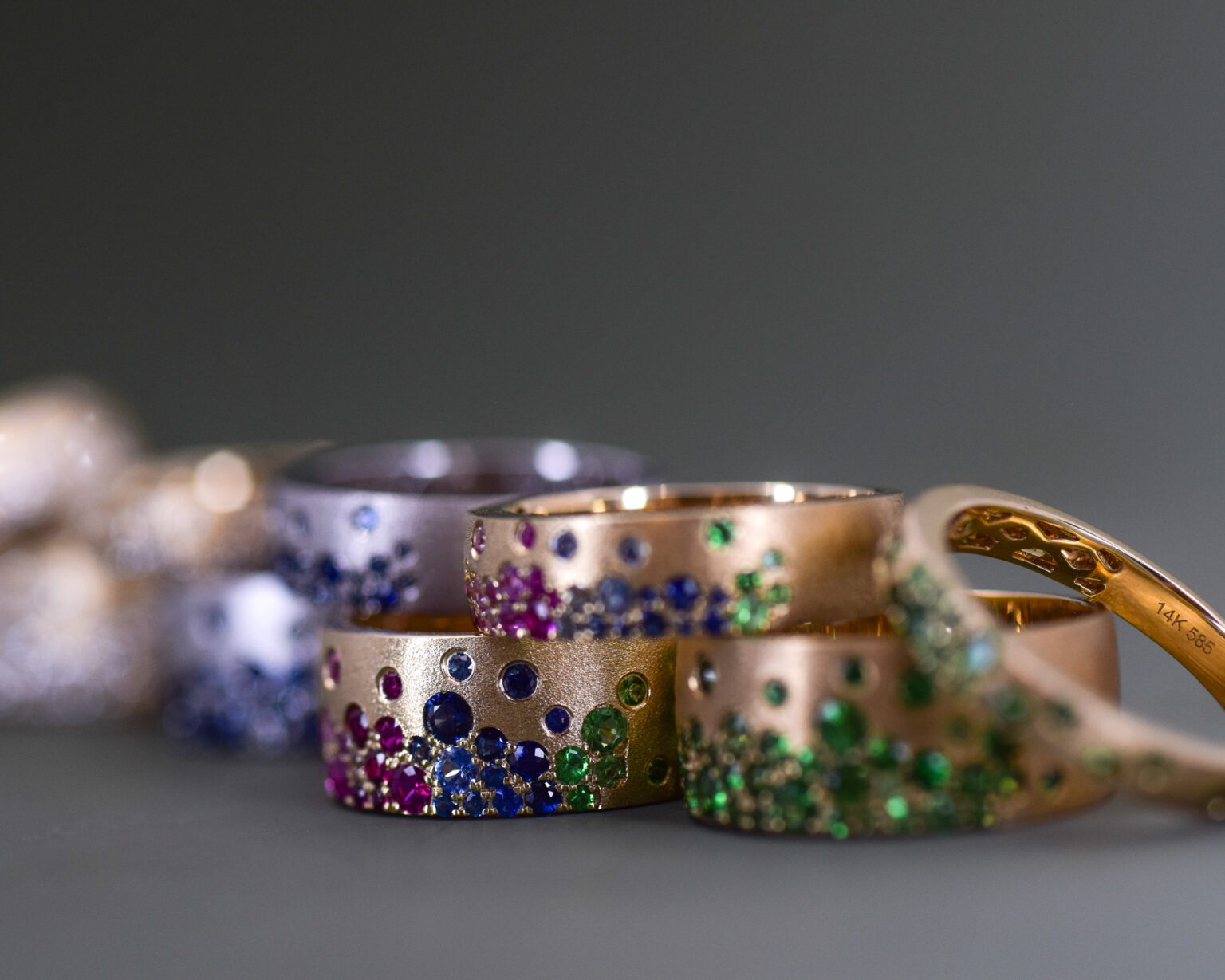 Rainbow Satin Confetti Ring - The Jewelbox