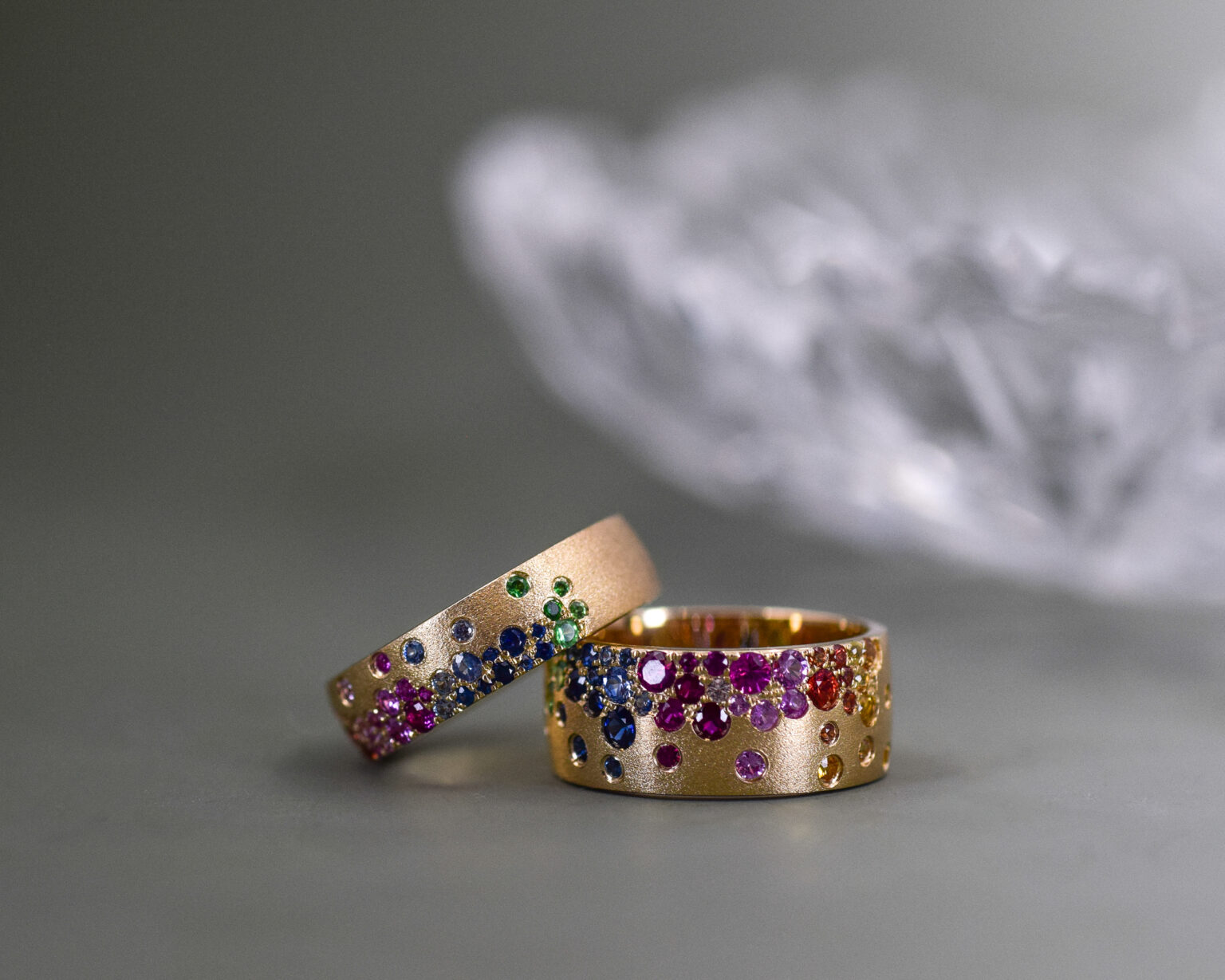 Rainbow Satin Confetti Ring - The Jewelbox